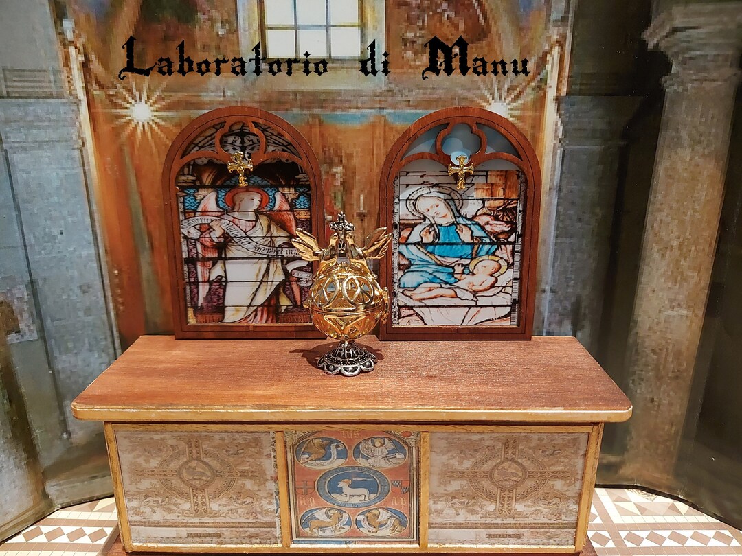 Dollhouse Miniature Altar Panel, Miniature Religious Decor, 1:12 Scale ...