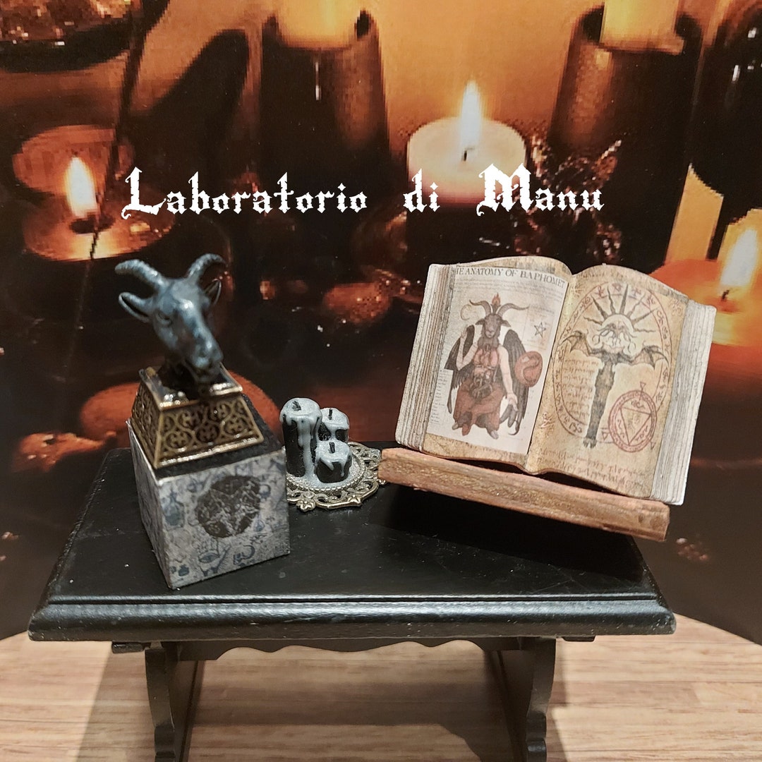 Dollhouse Demonic Goat Head, Miniature Book of Baphomet , 1:12 Scale - Etsy