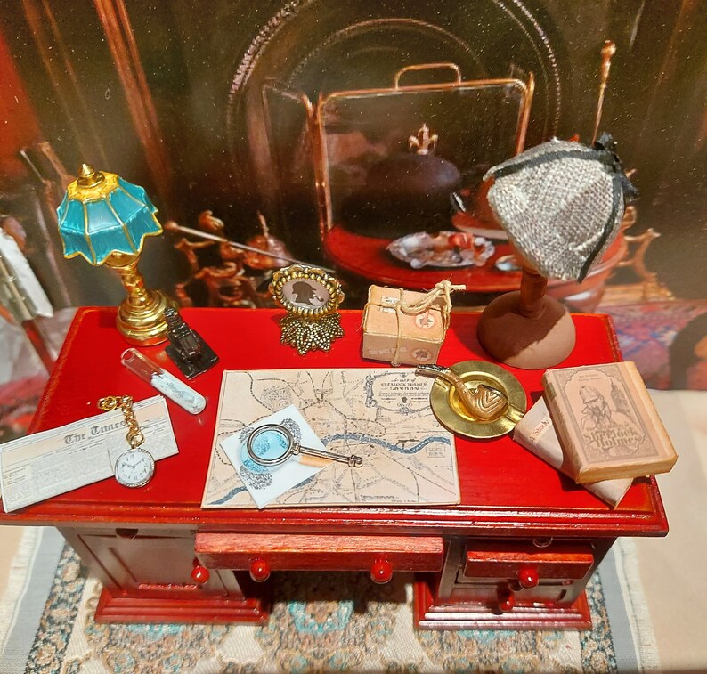 Dollhouse Miniature Sherlock Holmes Writing Desk 1:12 Scale - Etsy
