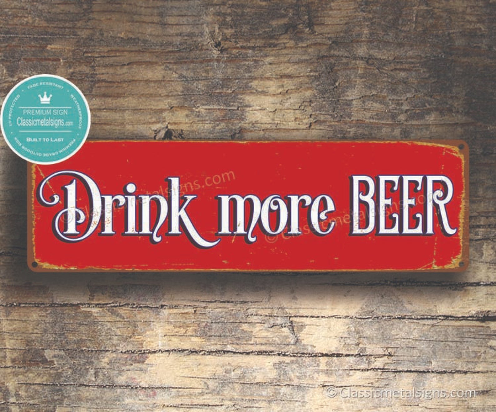 DRINK MORE BEER Sign Drink more beer Signs Beer Sign Bar | Etsy