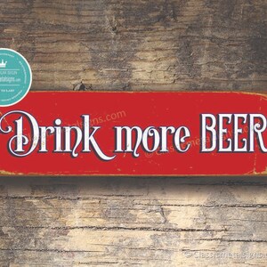 DRINK MORE BEER Sign, Drink More Beer Signs, Beer Sign, Bar Decor, Pub ...