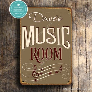 Custom MUSIC ROOM SIGN, Customizable Music Room Signs, Vintage Style ...