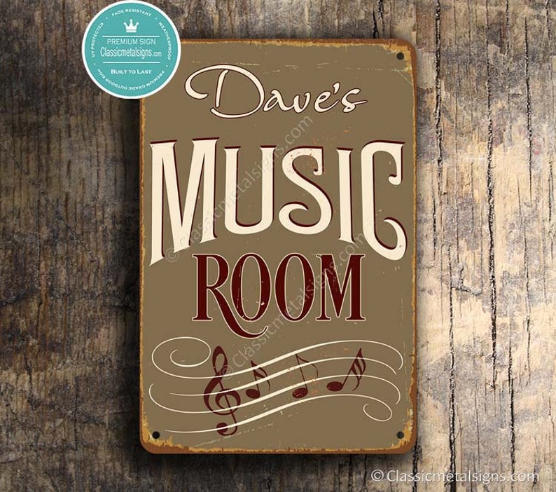 Custom MUSIC ROOM SIGN Customizable Music Room Signs Vintage - Etsy