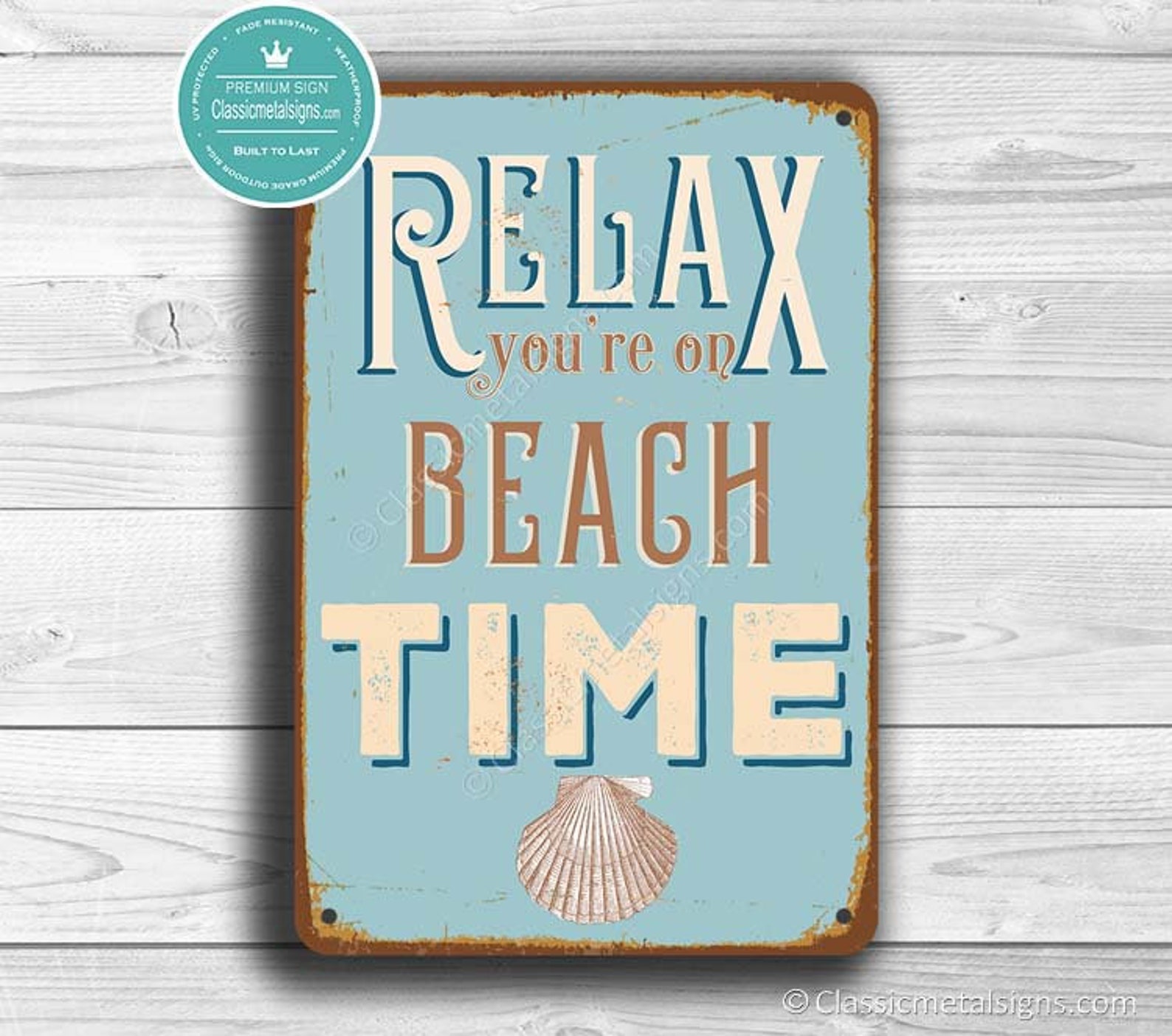 RELAX You're on BEACH TIME Sign Vintage Style Beach Time - Etsy