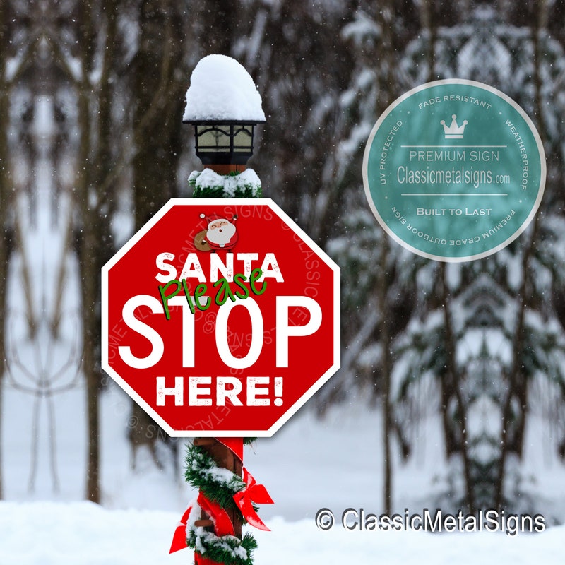 Wood Santa Stop Here Sign - Etsy