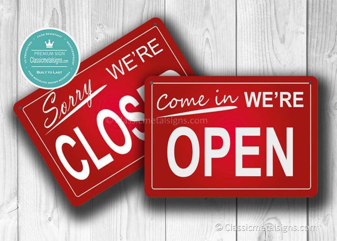 OPEN CLOSED SIGN, Store Open Closed Sign, Red Open Closed Sign, Come in ...