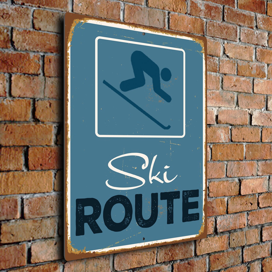 SKI ROUTE SIGNS, Ski Route Sign, Ski Sign, Ski Decor, Skiing Decor, Ski ...