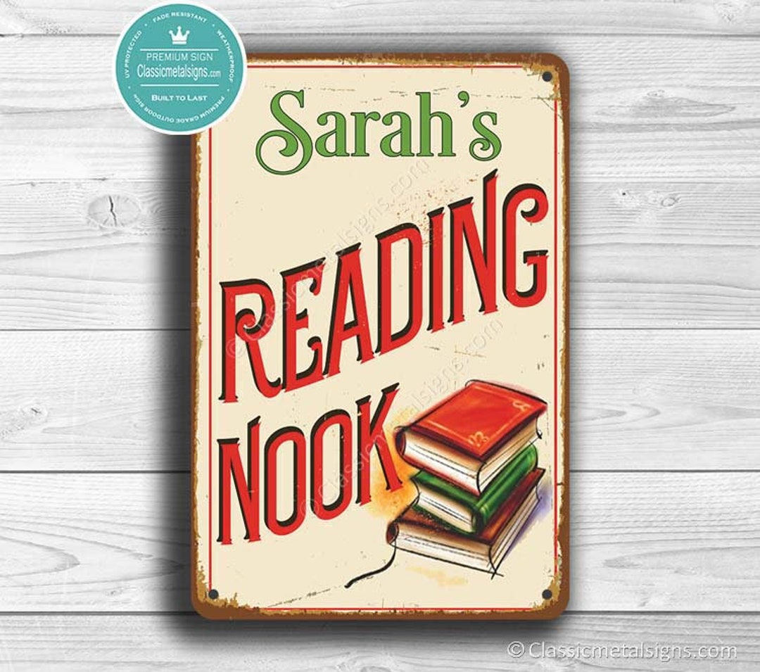 Custom READING NOOK SIGN, Customizable Reading Nook Signs, Vintage ...
