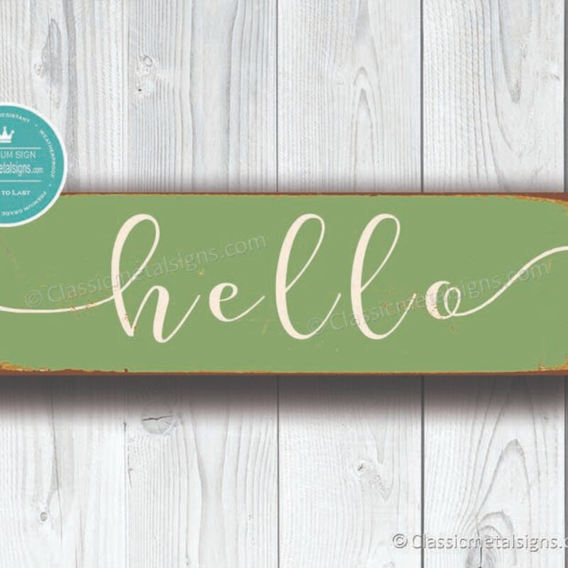 Hello Door Sign - Etsy