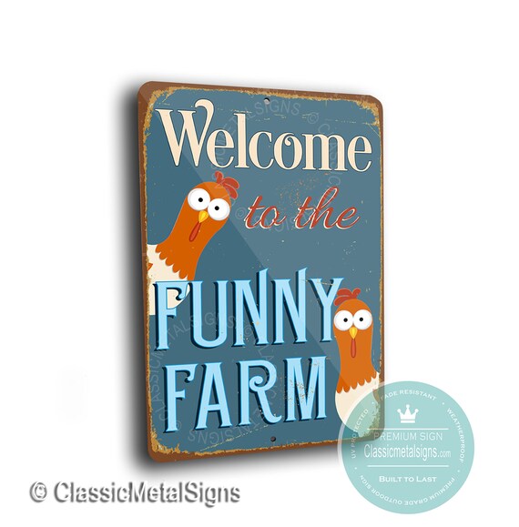 Welcome to the FUNNY FARM Chicken Coop Sign Funny Farm - Etsy
