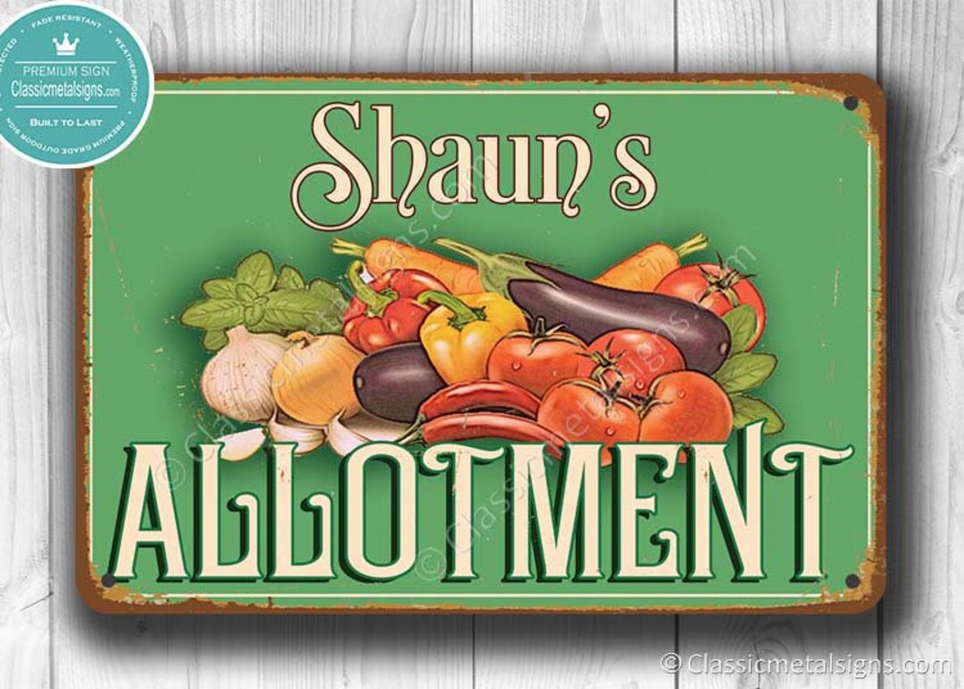 CUSTOM ALLOTMENT SIGN, Personalized Allotment Sign, Vintage Style ...
