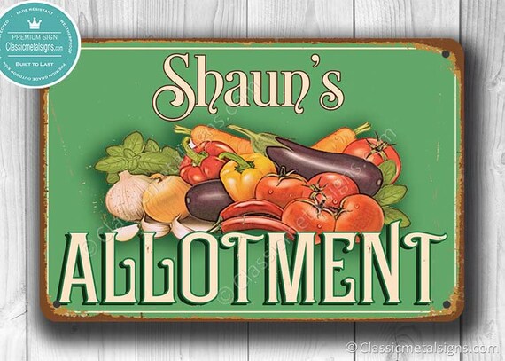 CUSTOM ALLOTMENT SIGN Personalized Allotment Sign Vintage | Etsy