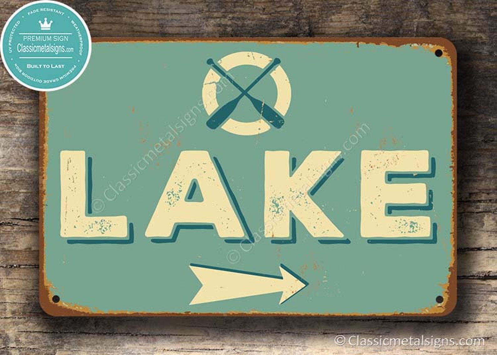 CUSTOM LAKE SIGN Vintage Style Lake Sign Lake Arrow Sign | Etsy