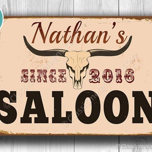 CUSTOM SALOON SIGN, Customizable Saloon Signs, Vintage Style Saloon ...