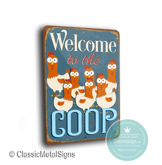 Welcome to the COOP Chicken Coop Sign Funny Coop Signs - Etsy