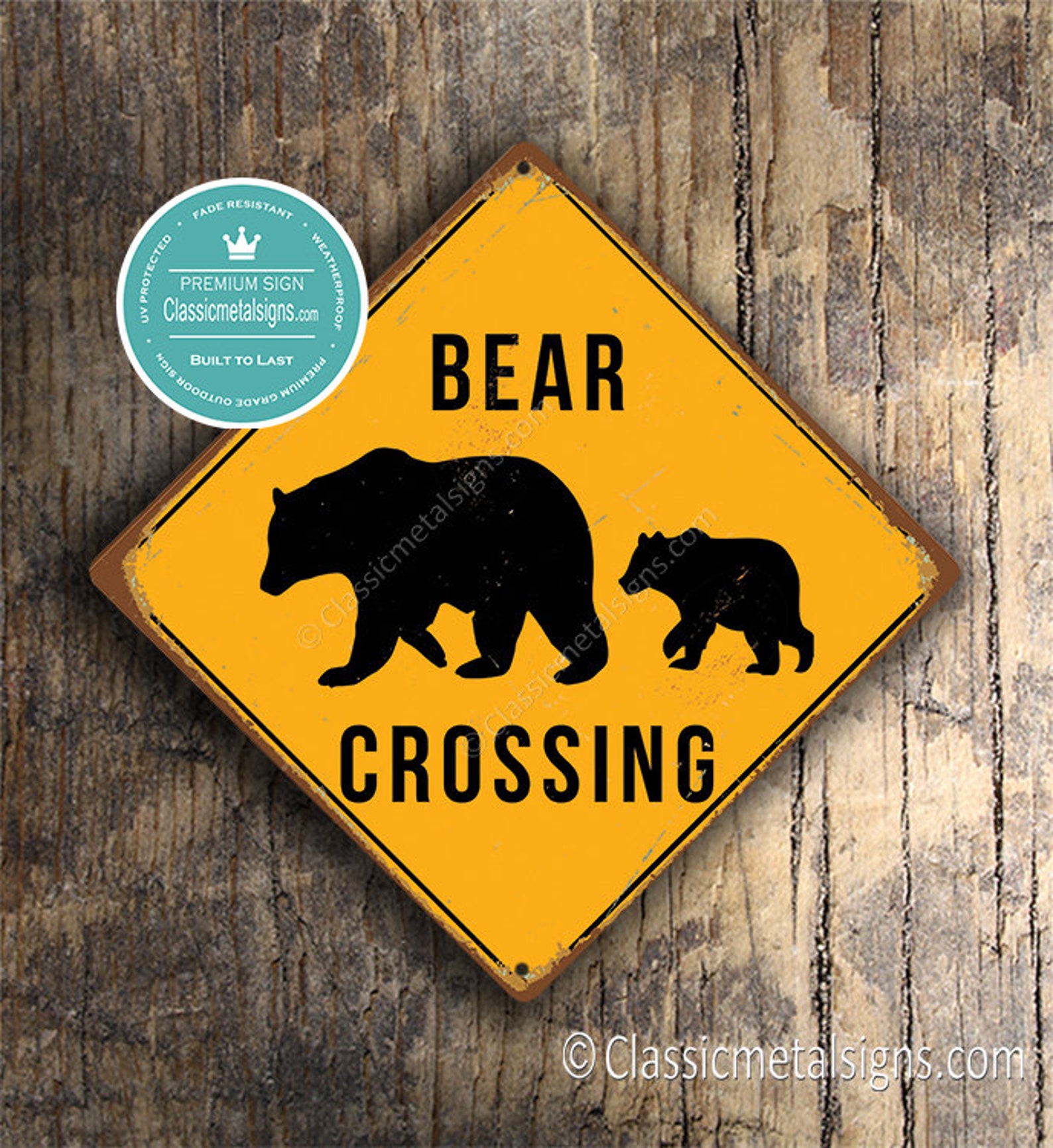 BEAR CROSSING SIGN Bear Crossing Signs Bears Warning Bear - Etsy