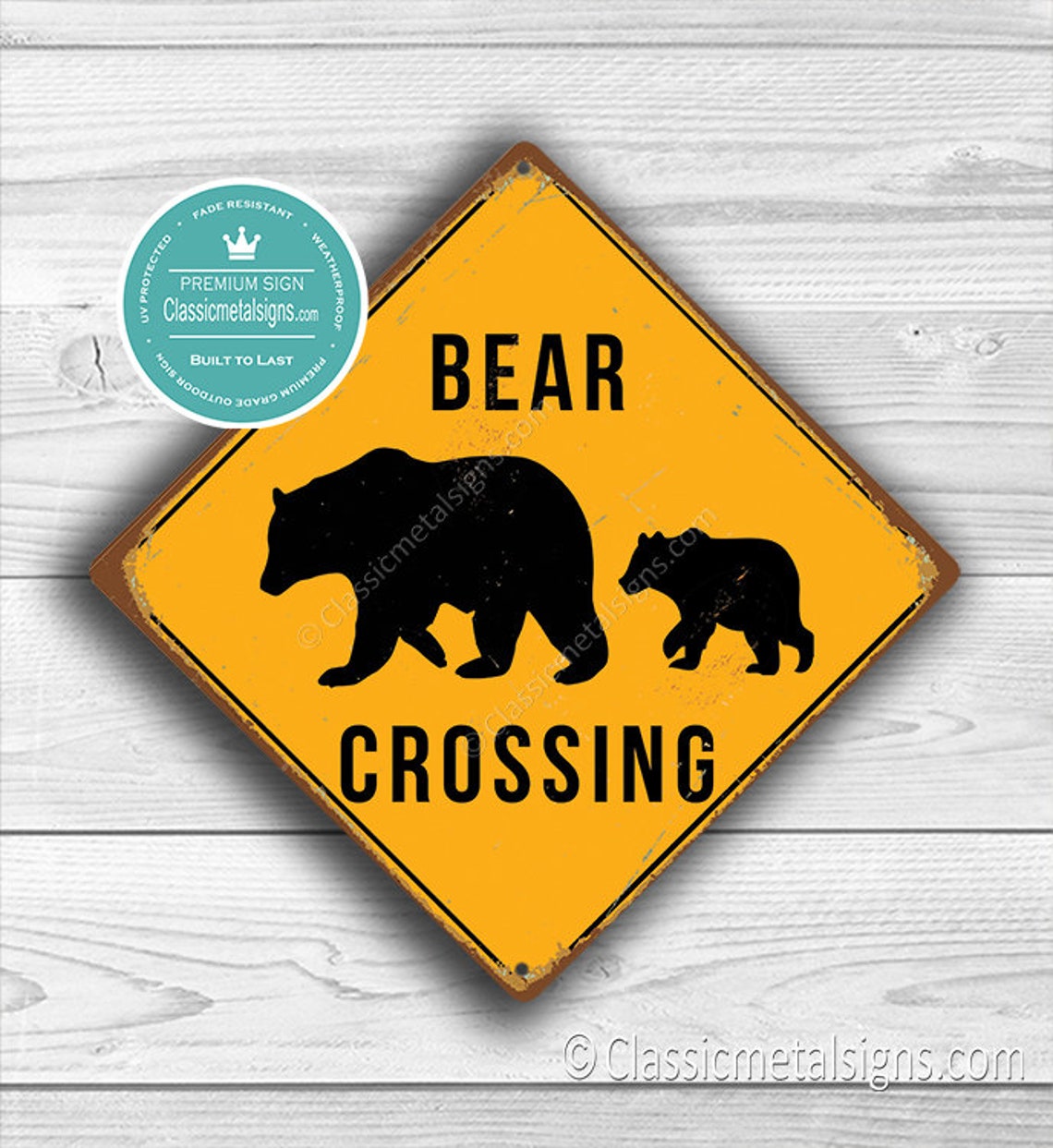 BEAR CROSSING SIGN Bear Crossing Signs Bears Warning Bear - Etsy