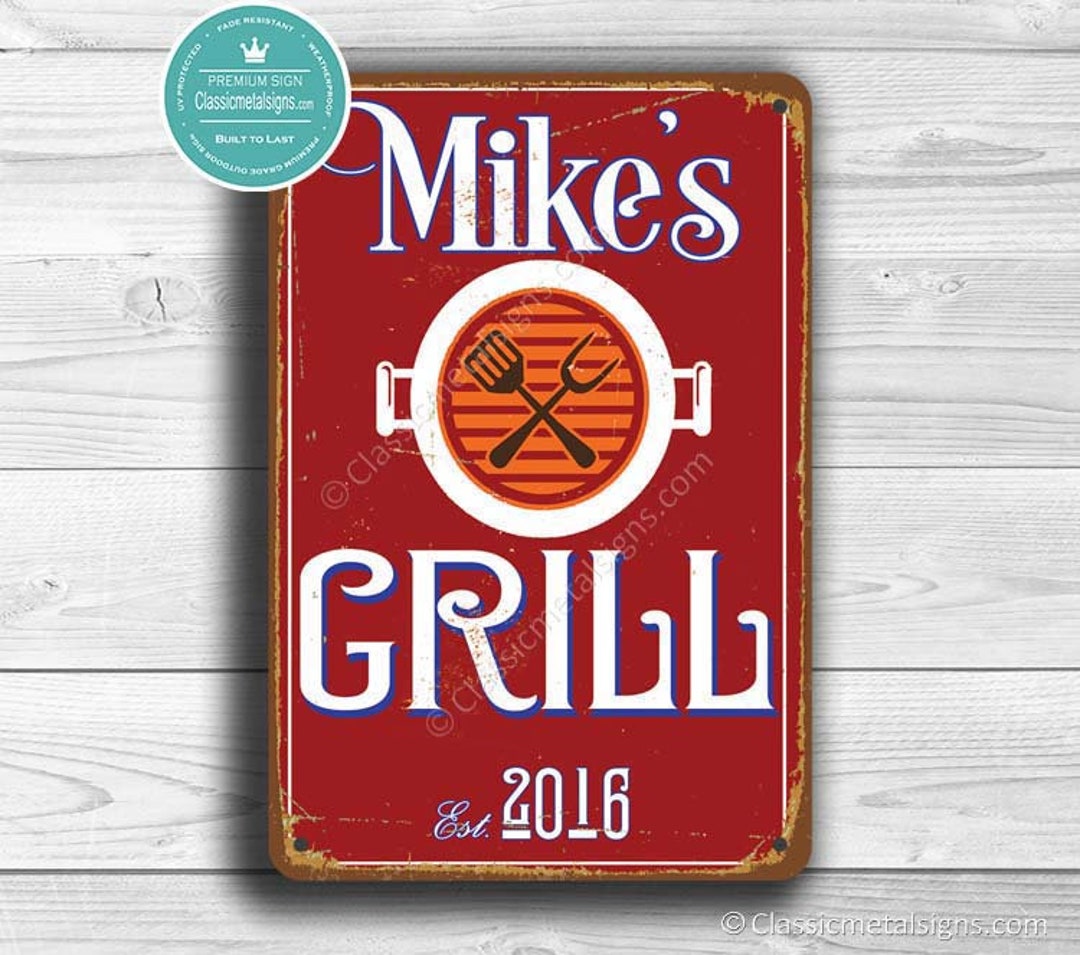 Custom GRILL Sign, Customizable GRILL Sign, Vintage Style Grill Sign ...