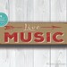 LIVE MUSIC SIGN, Live Music Signs, Vintage Style Live Music Sign, Music ...