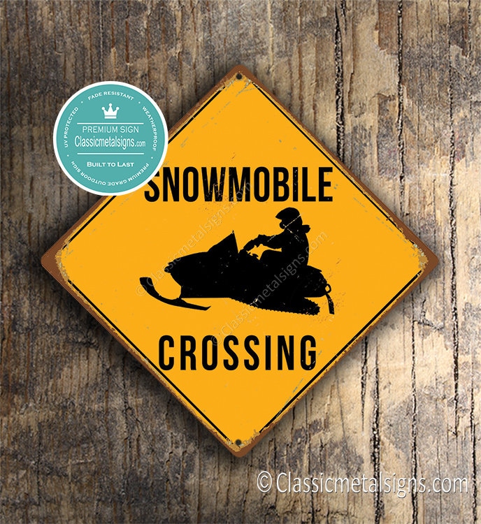 SNOWMOBILE CROSSING SIGN Snowmobile Crossing Signs Warning - Etsy UK