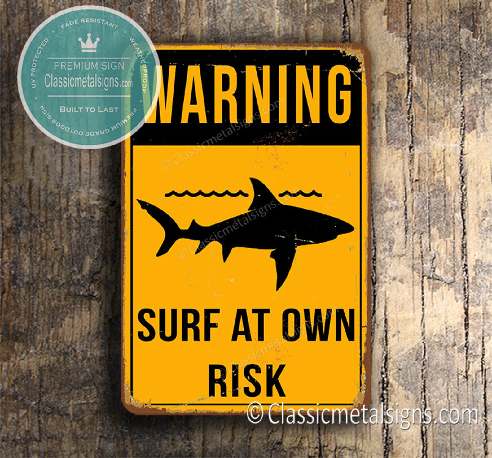 SURF SIGNS Surf Warning Signs Surf Own Risk Surf Decor | Etsy