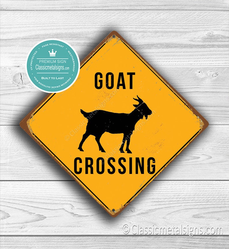 GOAT CROSSING SIGN Goat Crossing Signs Goats Warning Goat - Etsy Ireland