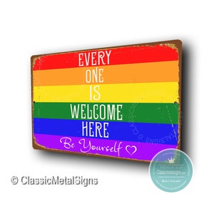 Everyone is Welcome Here Sign, Inclusion Sign, LGBT, LGBTQ, LGBTQIA ...