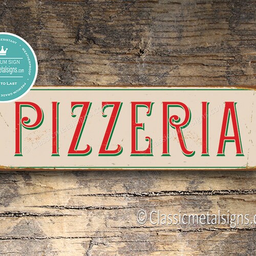 PIZZERIA SIGN Pizzeria Signs Pizzeria Vintage Style | Etsy
