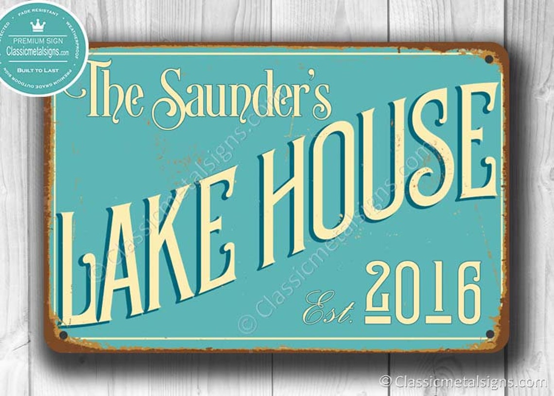 CUSTOM LAKE HOUSE Sign Vintage Style Lake House Sign Lake - Etsy