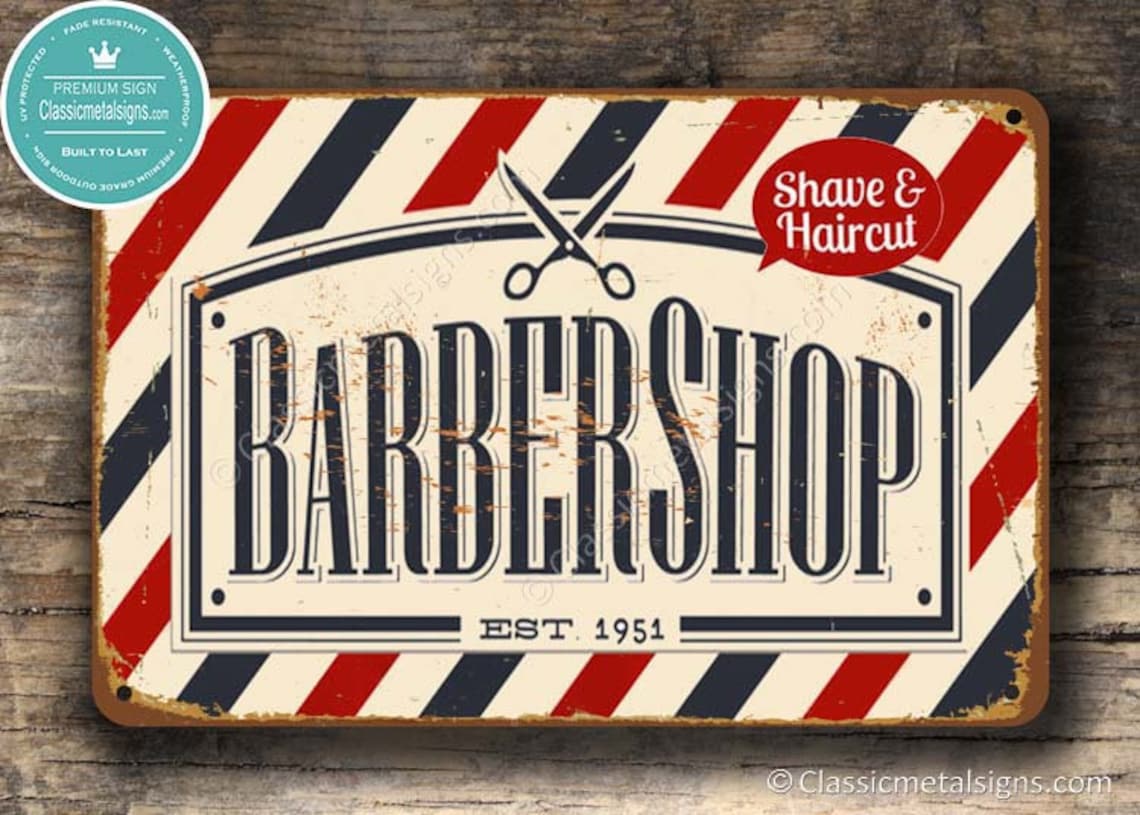BARBER SHOP SIGN Barber Shop Signs Vintage Style Barber Shop | Etsy Canada