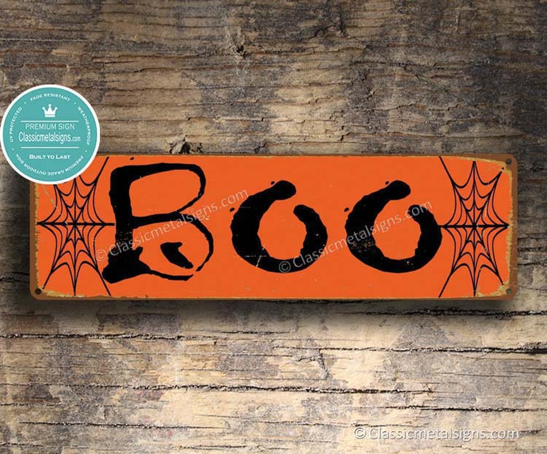 BOO SIGN, HALLOWEEN Party Decor, Halloween Signs, Vintage Style Boo ...