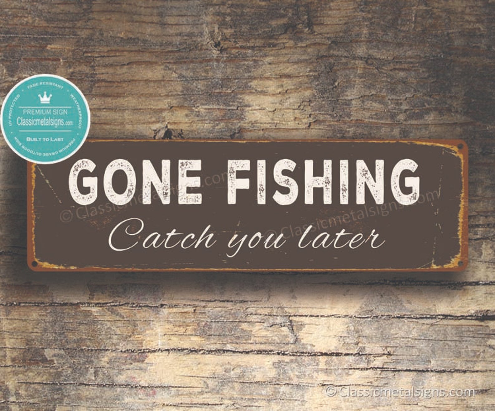 GONE FISHING SIGNS Gone Fishing Vintage Style Gone Fishing - Etsy