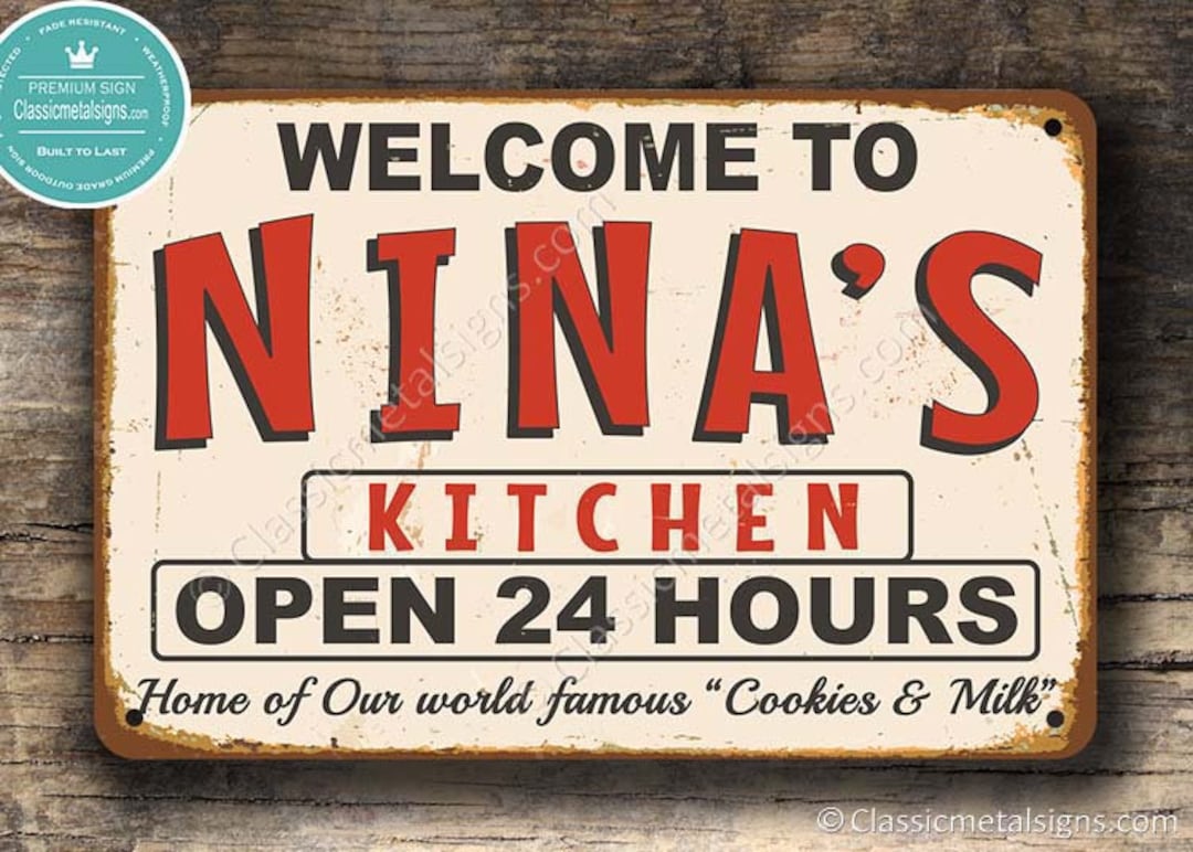 CUSTOM WELCOME to KITCHEN Sign, Personalized Kitchen Sign, Vintage ...