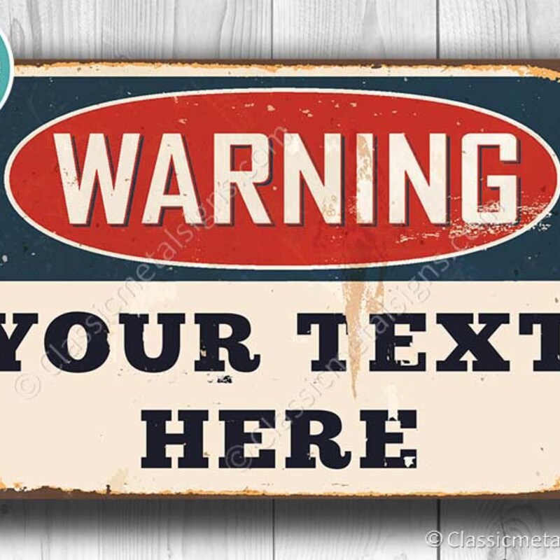 Vintage Warning Sign - Etsy