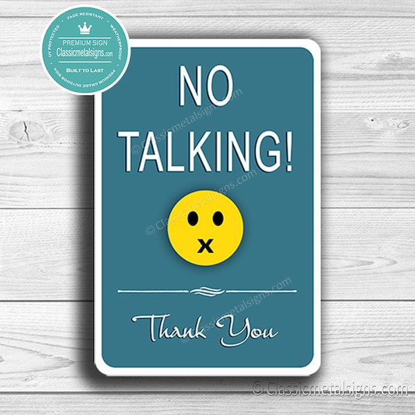 No Talking Sign - Etsy
