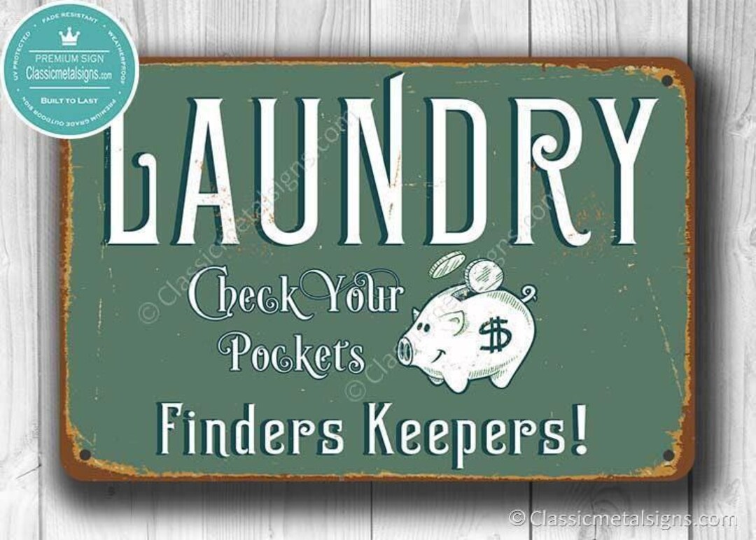Vintage Style Laundry Room Sign: Check Your Pockets - Etsy