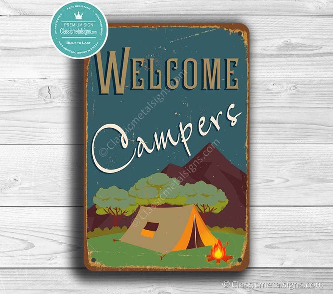Welcome Campers Sign: Vintage Style Camping Decor - Etsy