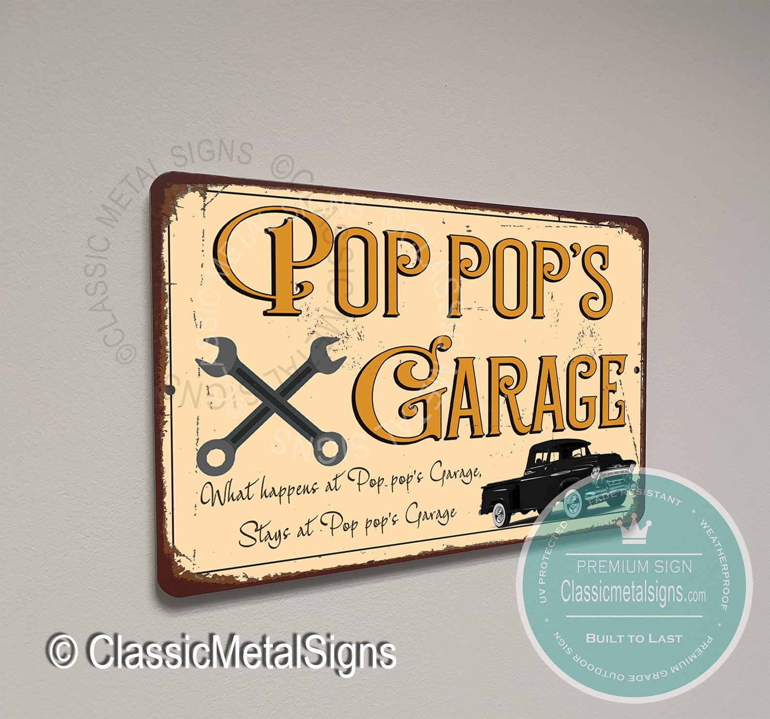 Gift for Pop Pop Pop Pop's Garage Sign Gift for Pop Pop | Etsy