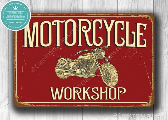 MOTORCYCLE SIGN Motorcycle Shop Sign Vintage Style - Etsy