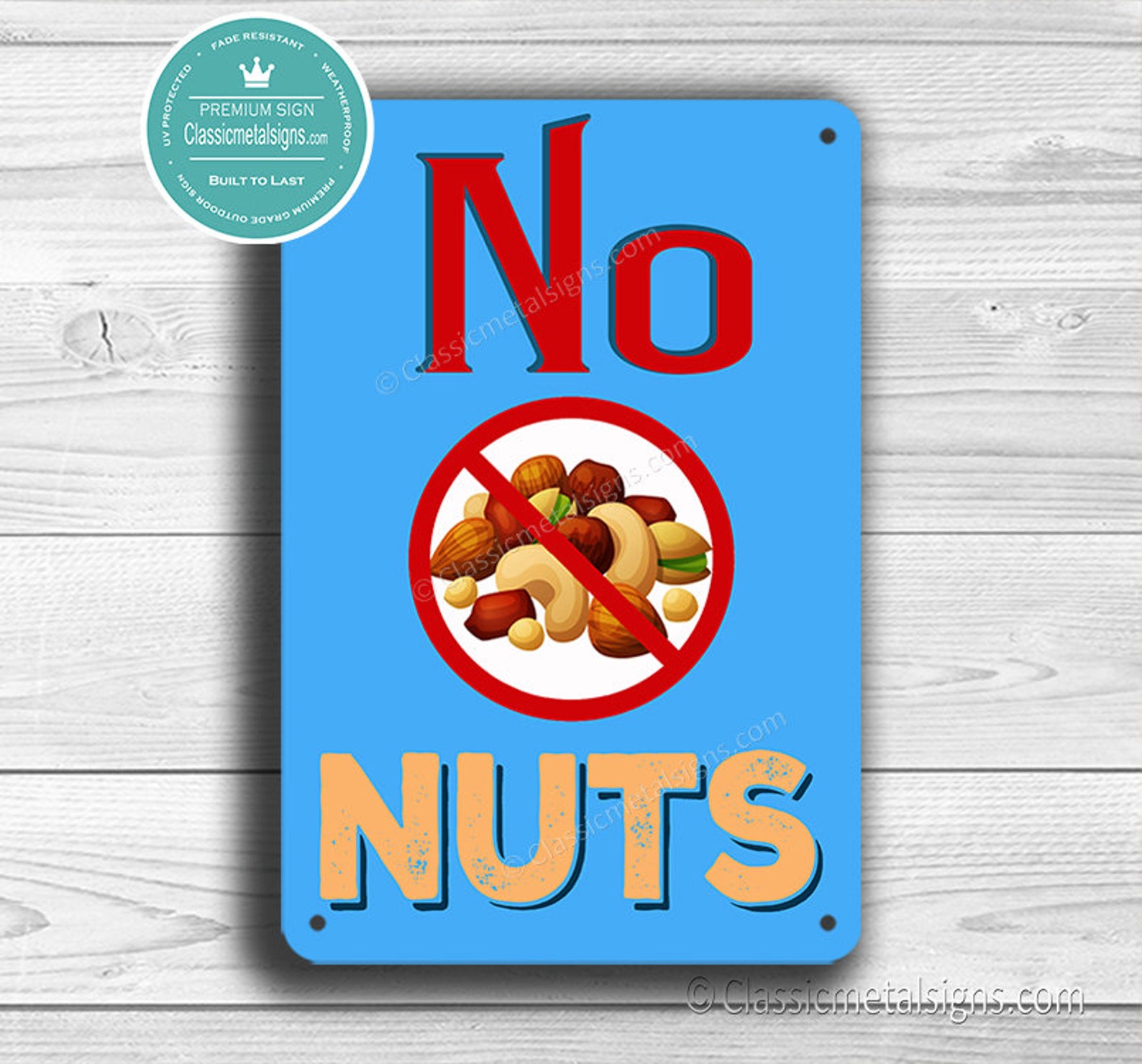 NO NUTS SIGN Nuts Signs No Nuts Allowed Classic Style No - Etsy