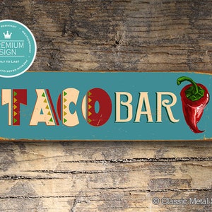TACO BAR SIGN, Taco Bar Decor, Vintage Style Taco Sign, Vintage Style ...
