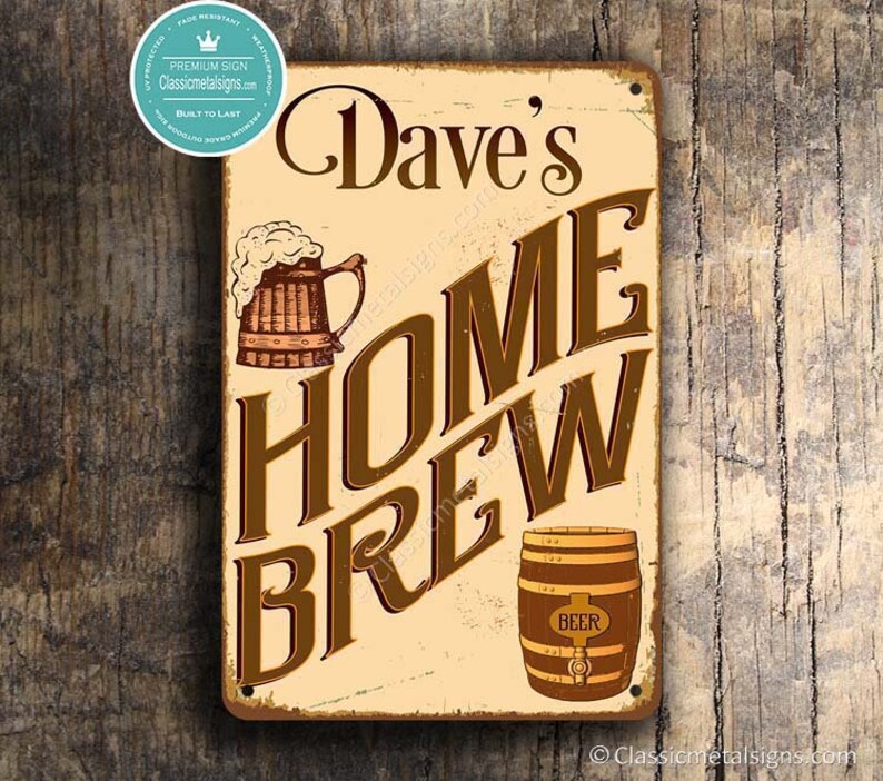 CUSTOM HOME BREW Sign Personalized Home Brew Sign Vintage - Etsy