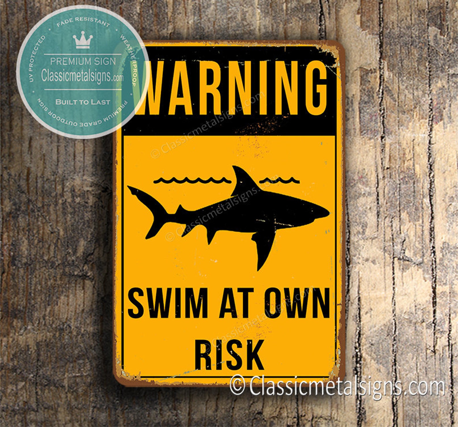 SWIM SIGNS Swim Warning Signs Swim Own Risk Swim Decor - Etsy