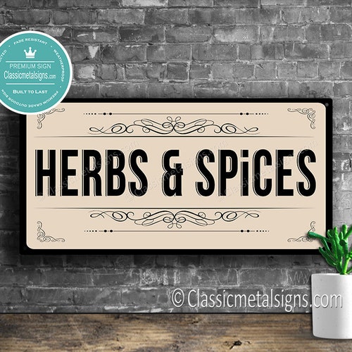 HERBS and SPICES SIGN Original Design Herbs and Spices Sign | Etsy