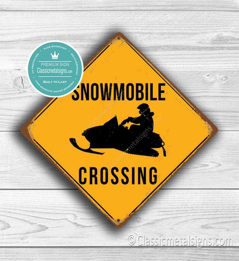SNOWMOBILE CROSSING SIGN Snowmobile Crossing Signs Warning - Etsy