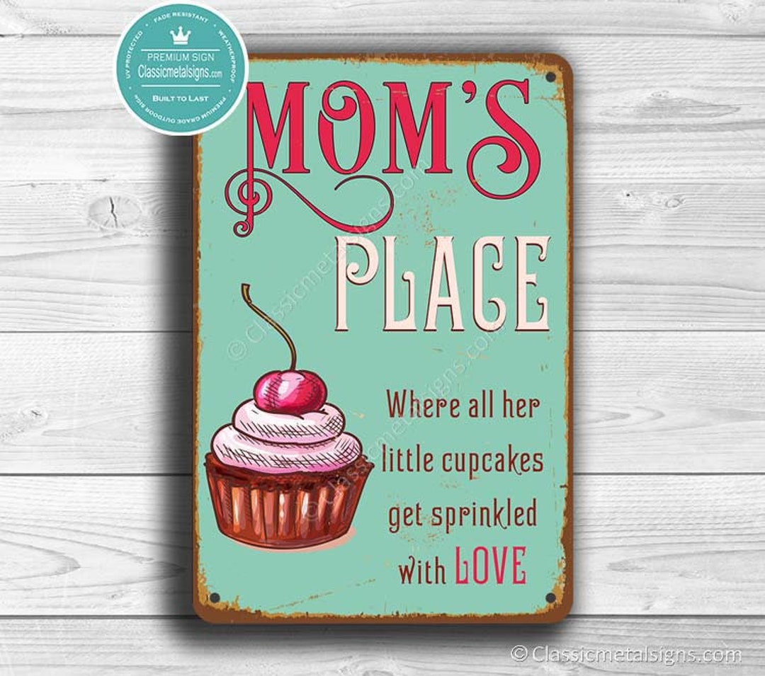 MOMS PLACE SIGN, Moms Place, Vintage Style Moms Kitchen Sign, Moms ...