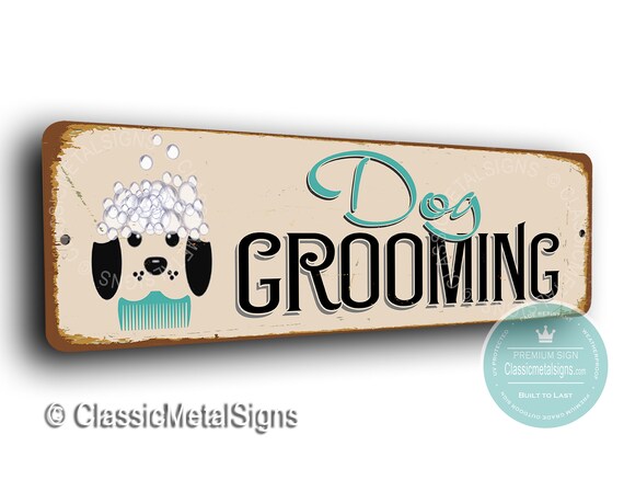 Pet Grooming Signage Customizable Dog Grooming Metal Sign