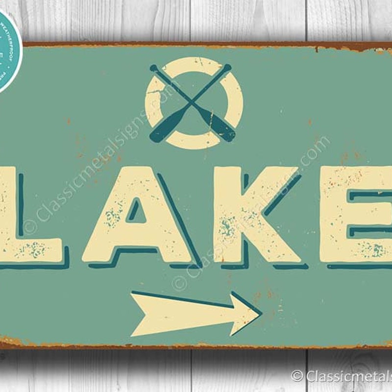 Lake Sign With Arrow - Etsy