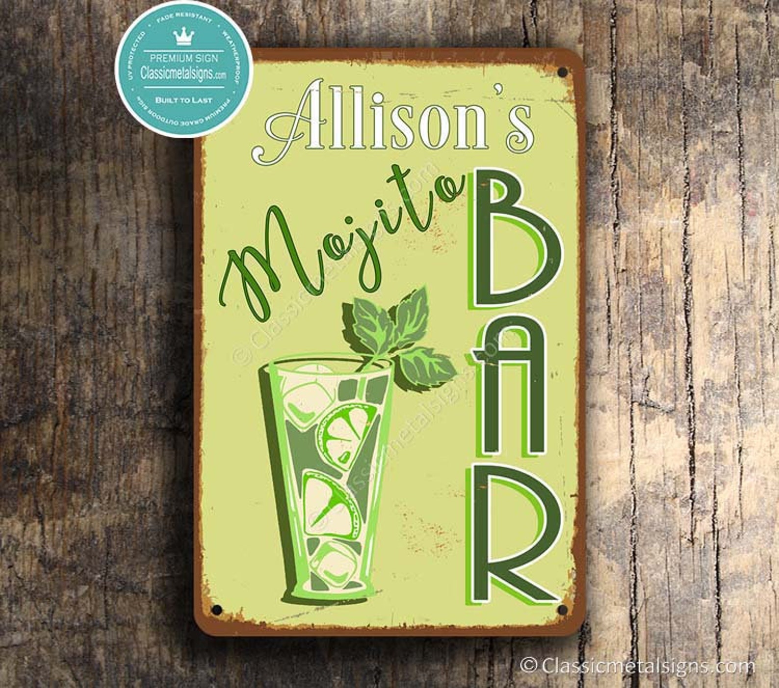 CUSTOM MOJITO BAR Sign Customizable Mojito Bar Sign Mojito | Etsy