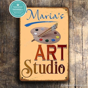 Personalized Art Studio Sign: Vintage Style Aluminum Composite Decor - Etsy